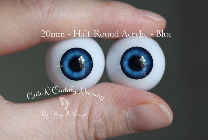 20mm - Acrylic Eyes - Half Round - Blue - Etsy