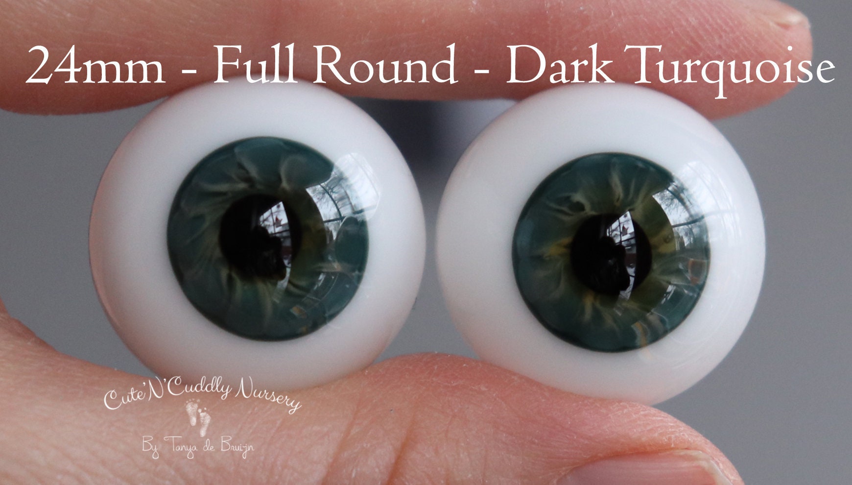 24mm Full Round German Glass Eyes Dark Turquoise | Etsy
