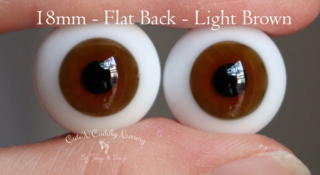 18mm German Glass Flat Back Eyes Light Brown - Etsy.de