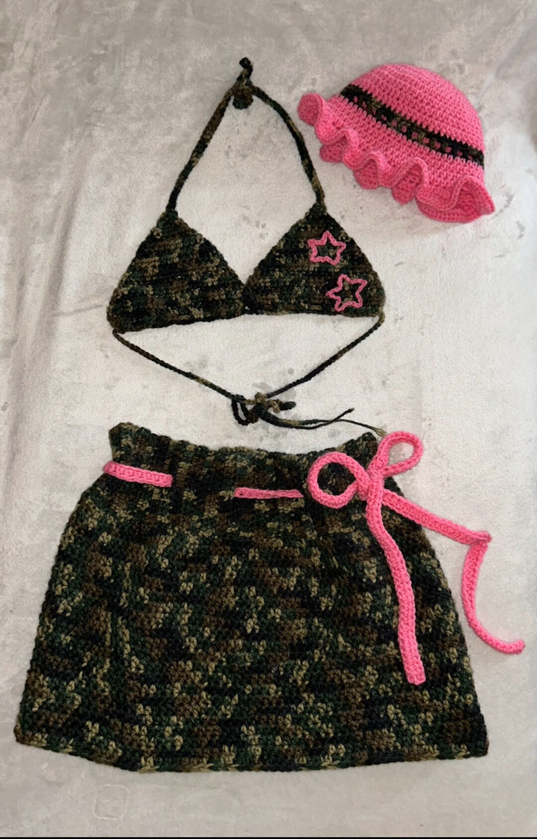 Y2K Camoxpink Crochet Set - Etsy