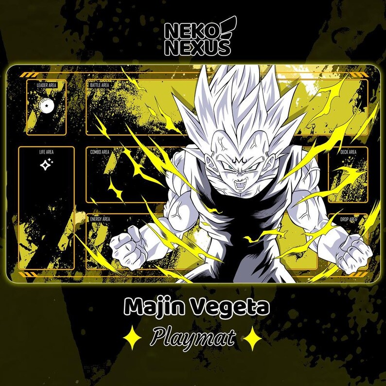Majin Vegeta Playmat - Dragon Ball Super Fusion World 14"x24" / 34.5X59 ...