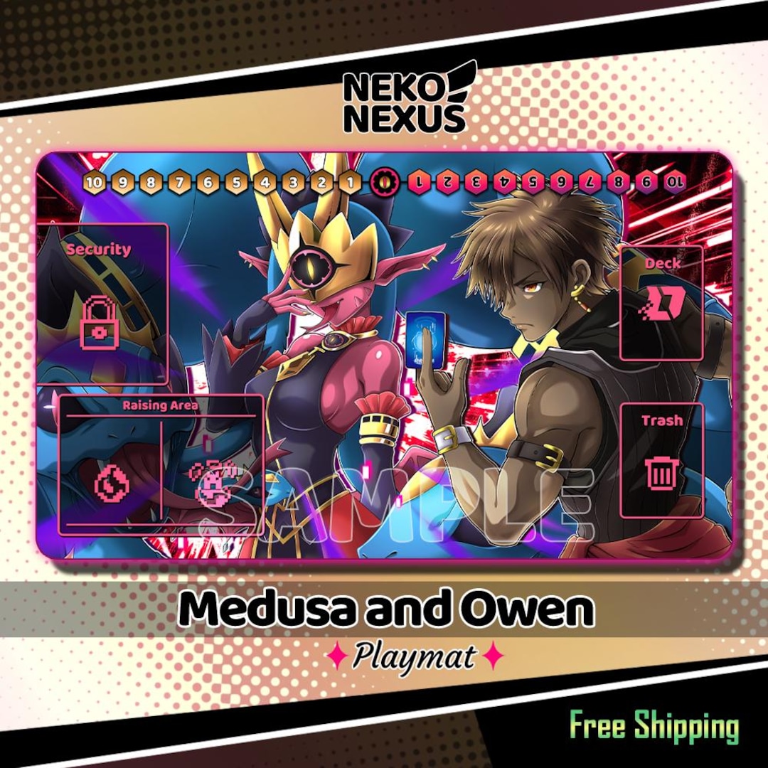 Playmat Medusamon and Owen - Digimon Card Game - 14"x24" / 35x60x0.2cm ...