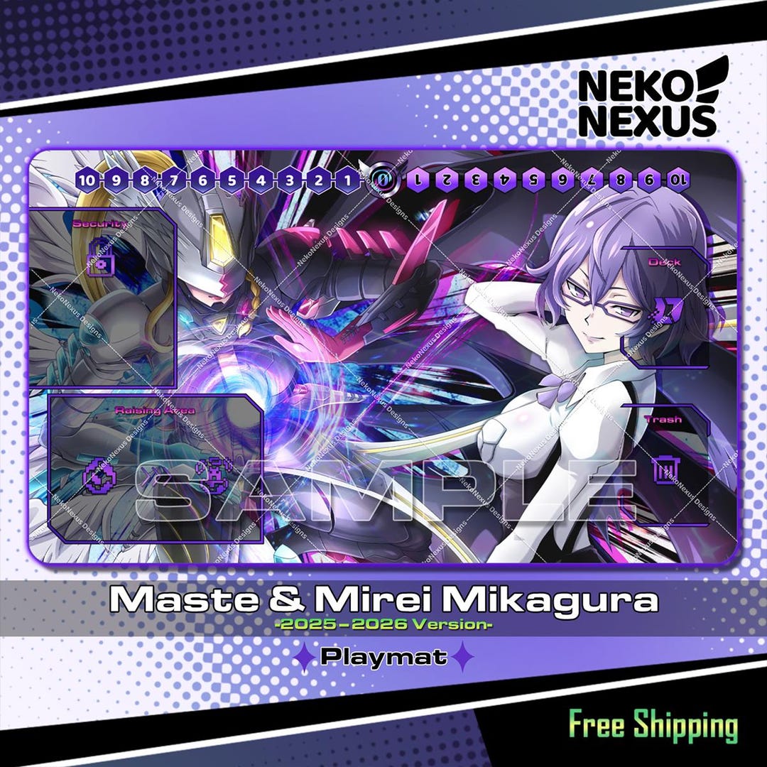 Playmat/mousepad Mastemon & Mirei M. – Digimon Card Game – (redesigned ...