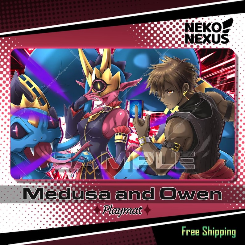 Playmat - Mousepad - Medusamon and Owen – DCG – 24" X 14" (600 X 350 X ...