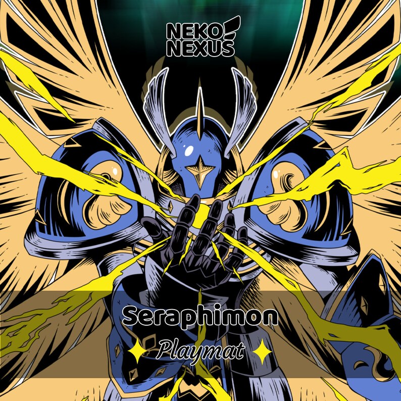 Playmat Seraphimon Digimon Card Game 14x24 / 35X60 Cm - Etsy