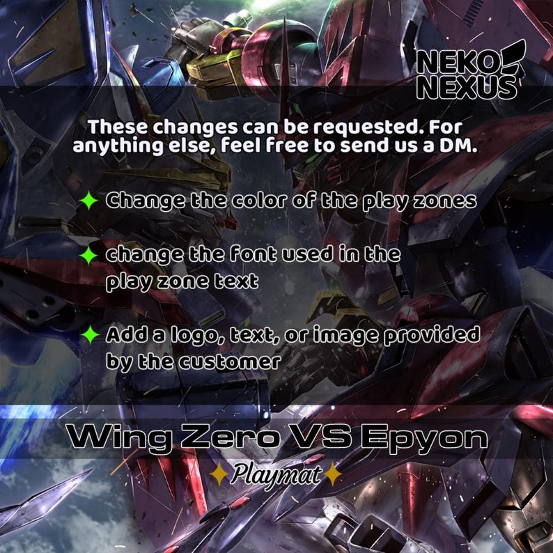 Playmat - Mousepad -gundam Wing Zero Vs Epyon - GCG – 24" X 14" (600 X ...