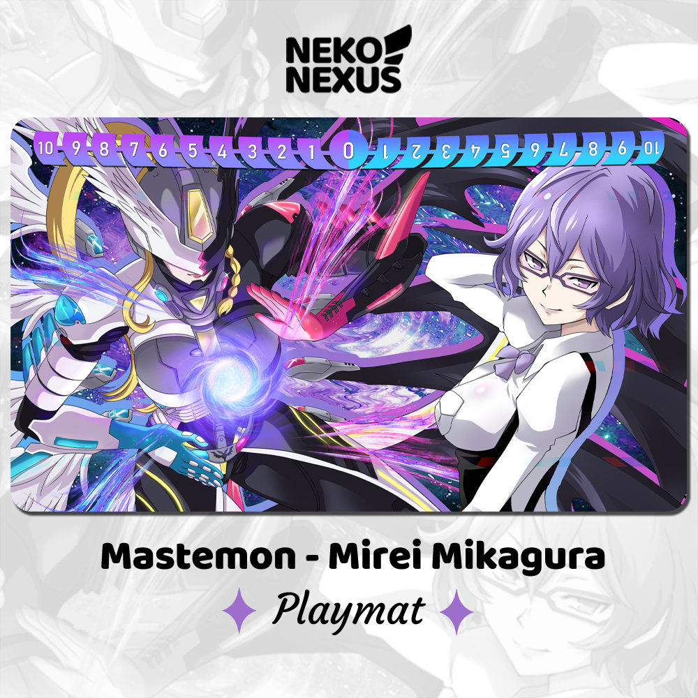 Playmat Mastemon & Mirei Mikagura Digimon Card Game 14x24 / 34.5X59 Cm ...
