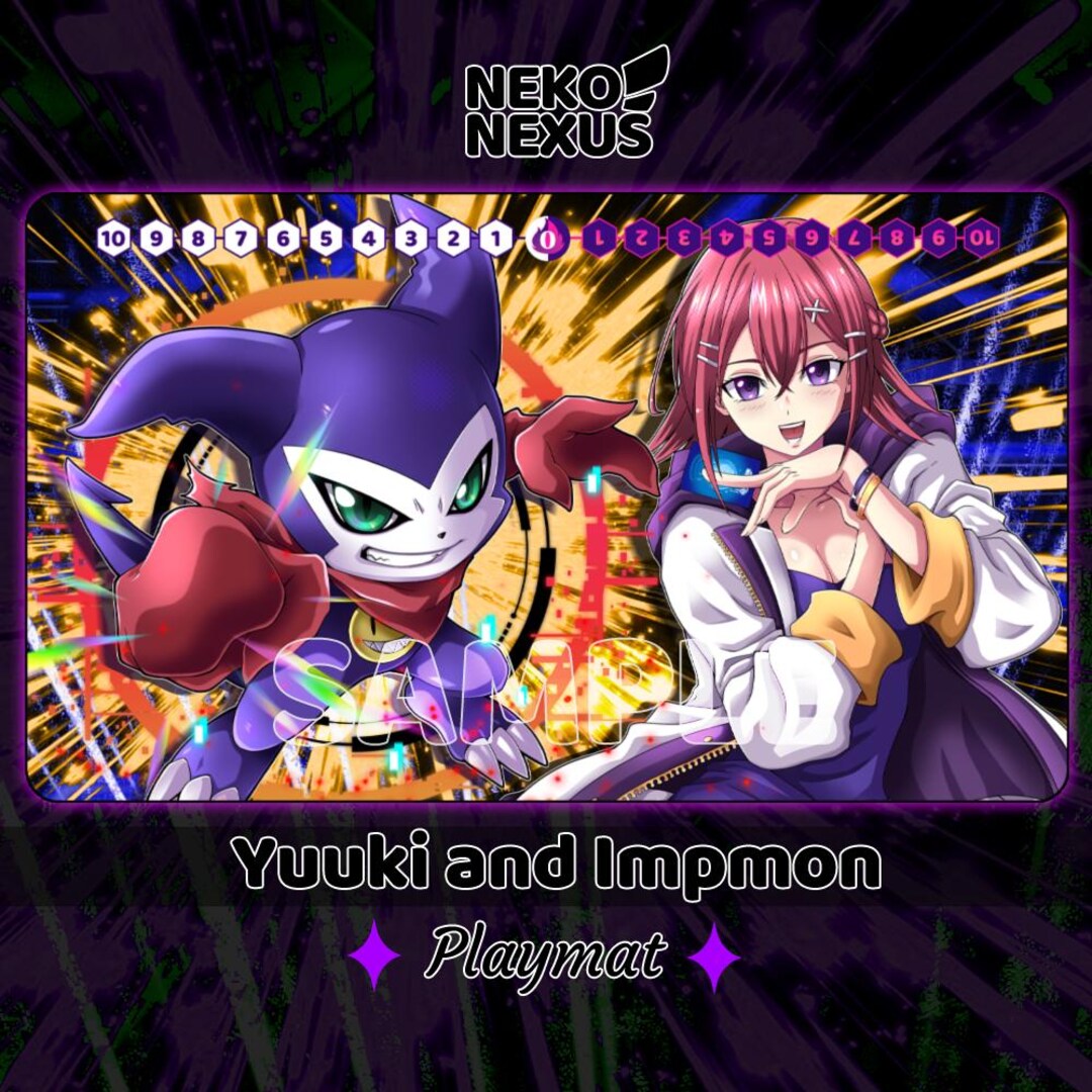 Yuuki and Impmon Playmat - Digimon Card Game - 14"x24" / 34.5x59x0.2cm - Etsy