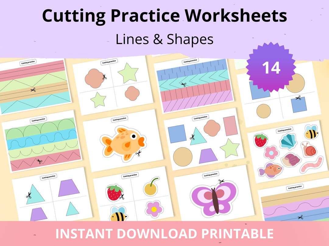 Worksheet for Kids, Cutting Strips, Preschool Fine Motor Skills ...