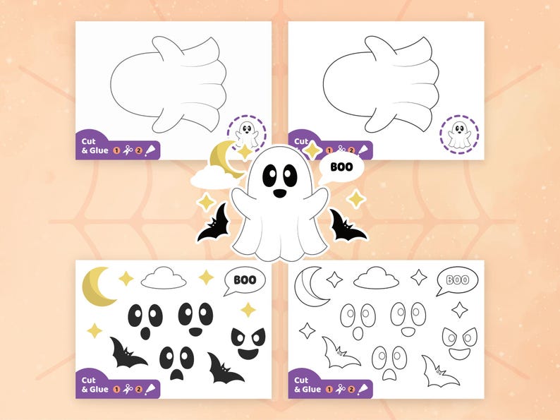 Kids Cut & Glue, Scissors Skills, Halloween Craft, Cut and Paste ...