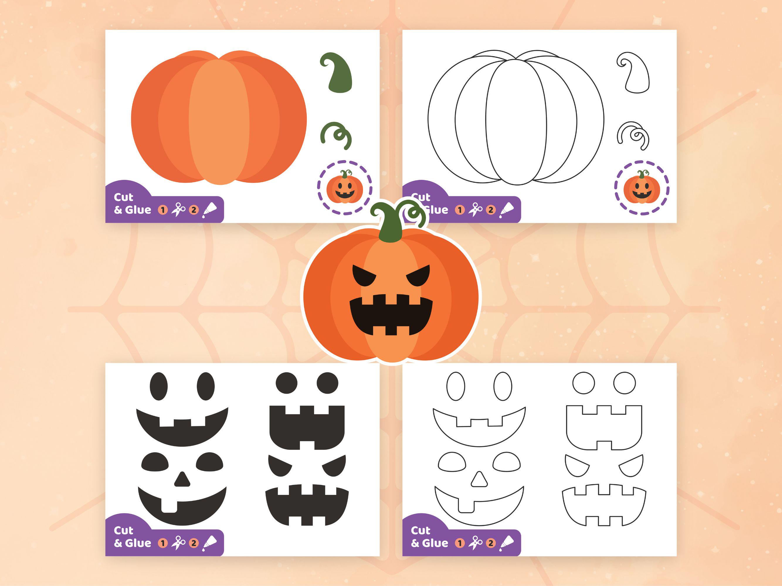 Kids Cut & Glue, Scissors Skills, Halloween Craft, Cut and Paste ...