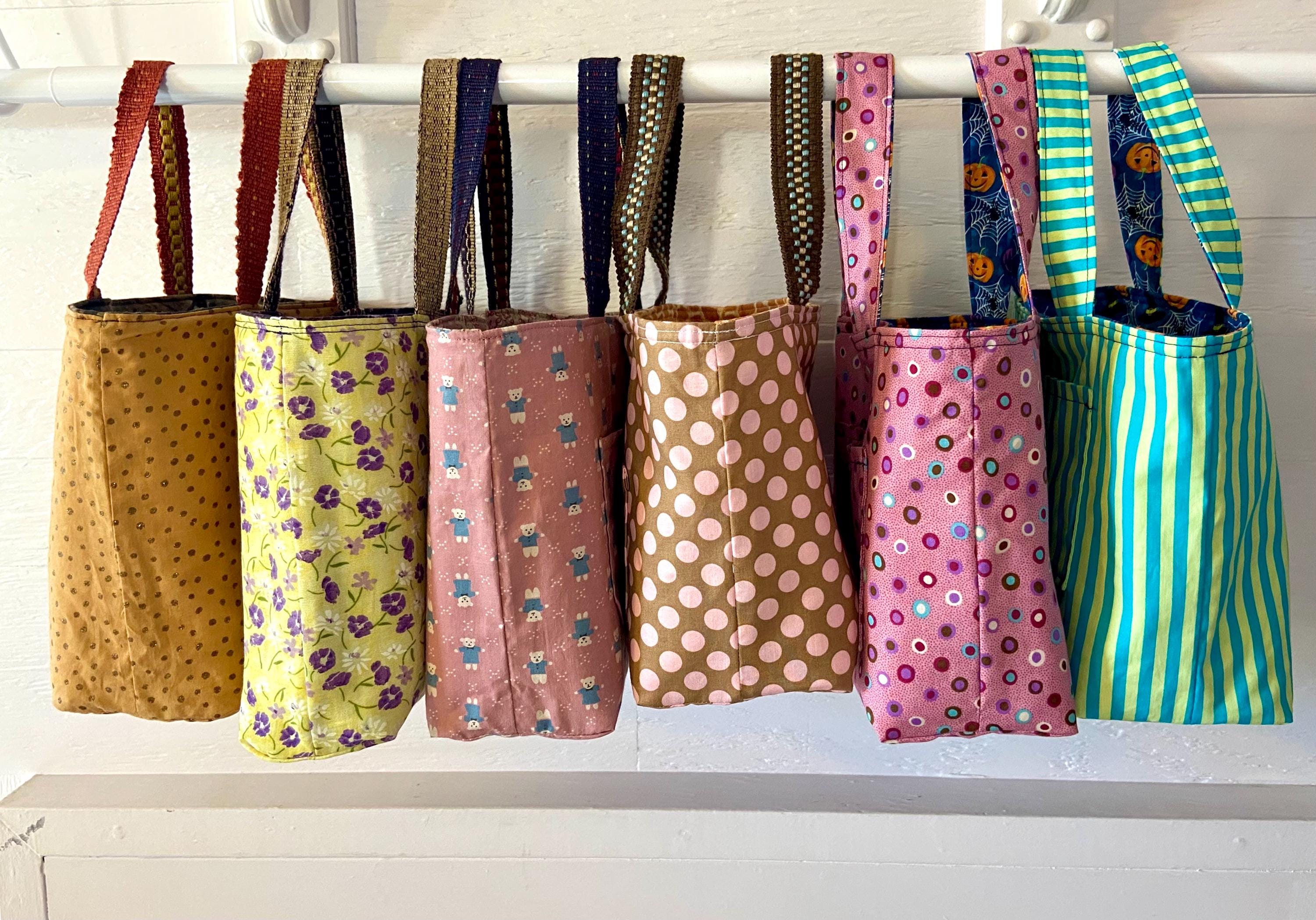 Two-in-one Reversible Small Tote Bag With Pockets, Open Top | Handmade ...