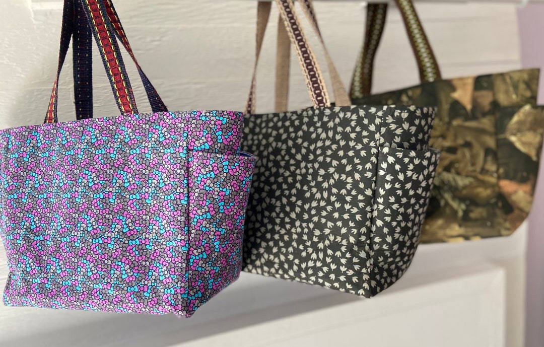 Large Tote Bag With Large Side Pockets and Zipper Top | Hard Removable ...
