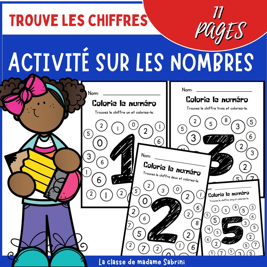 French Activities Printable Number Matching 11 Pages French Math Word ...