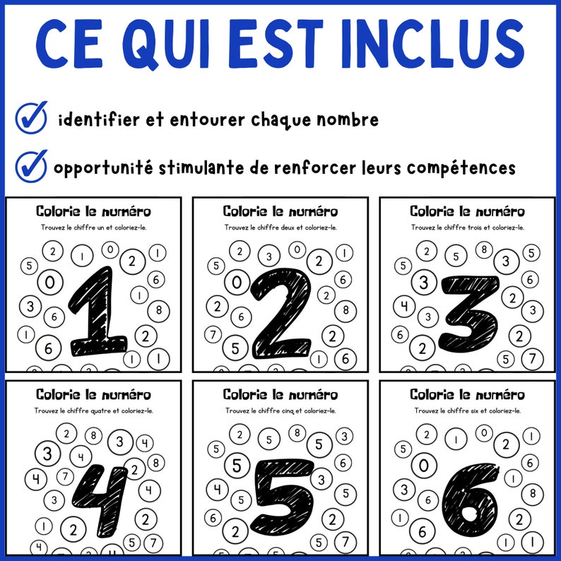 French Activities Printable Number Matching 11 Pages French Math Word ...