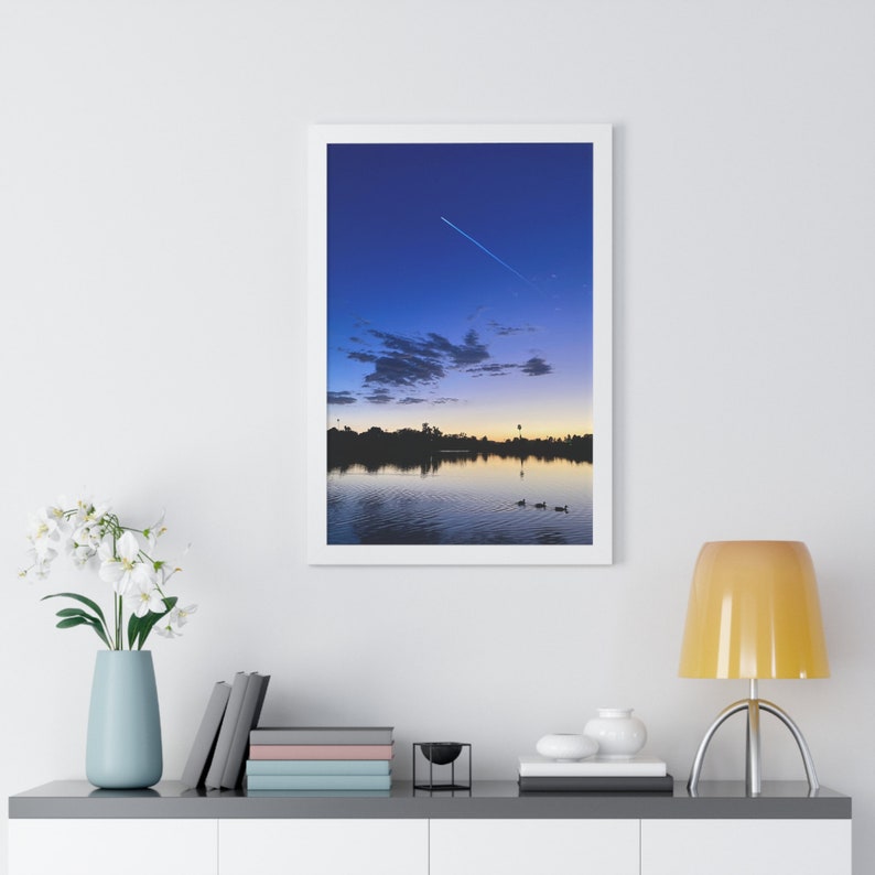Rocket Launch Over Swimming Ducks - Framed Vertical Poster - Etsy