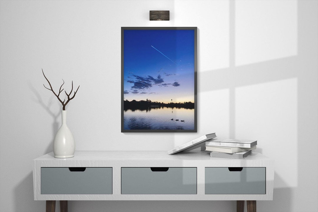 Rocket Launch Over Swimming Ducks - Framed Vertical Poster - Etsy