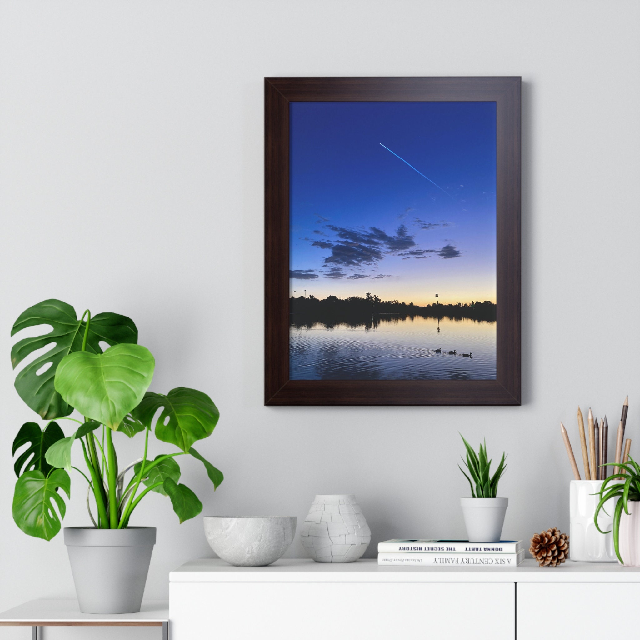Rocket Launch Over Swimming Ducks - Framed Vertical Poster - Etsy