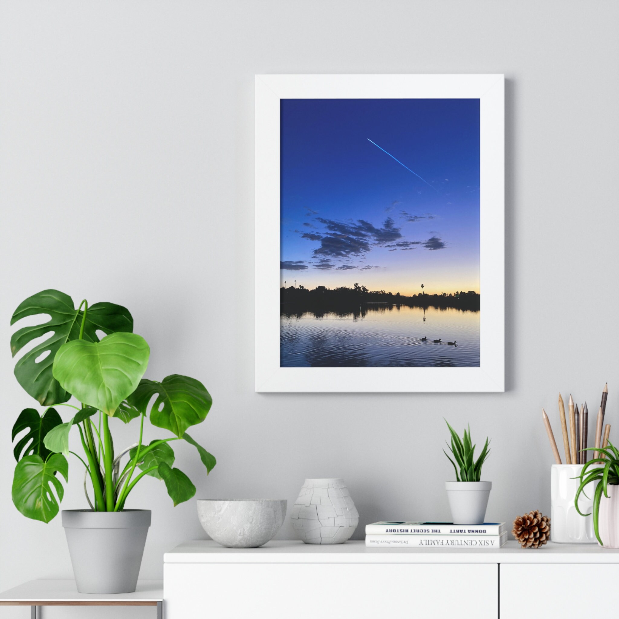 Rocket Launch Over Swimming Ducks - Framed Vertical Poster - Etsy