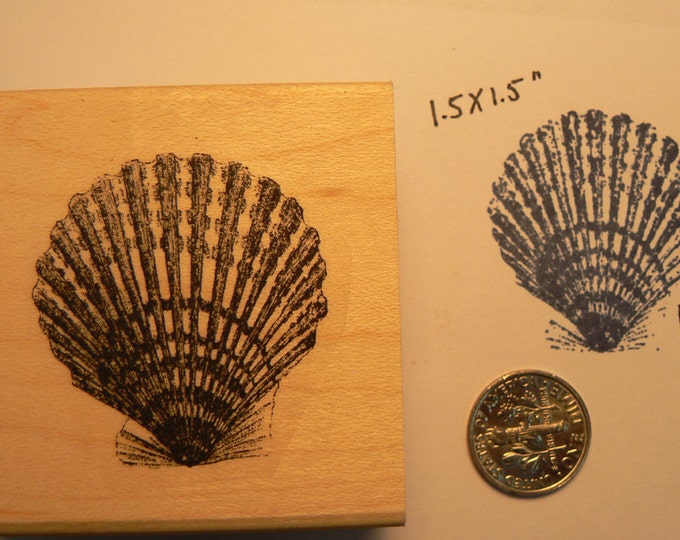 Shell clam rubber stamp WM P10 | Etsy