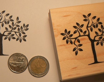 Tree rubber stamp | Etsy