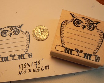 Owl rubber stamp | Etsy