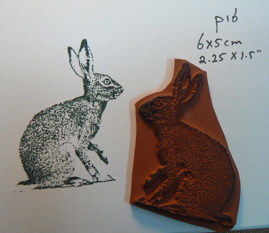Rabbit, Hare, Rubber Stamp WM P16 - Etsy