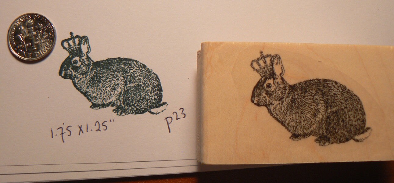 P37 Royal Rabbit Rubber Stamp WM - Etsy