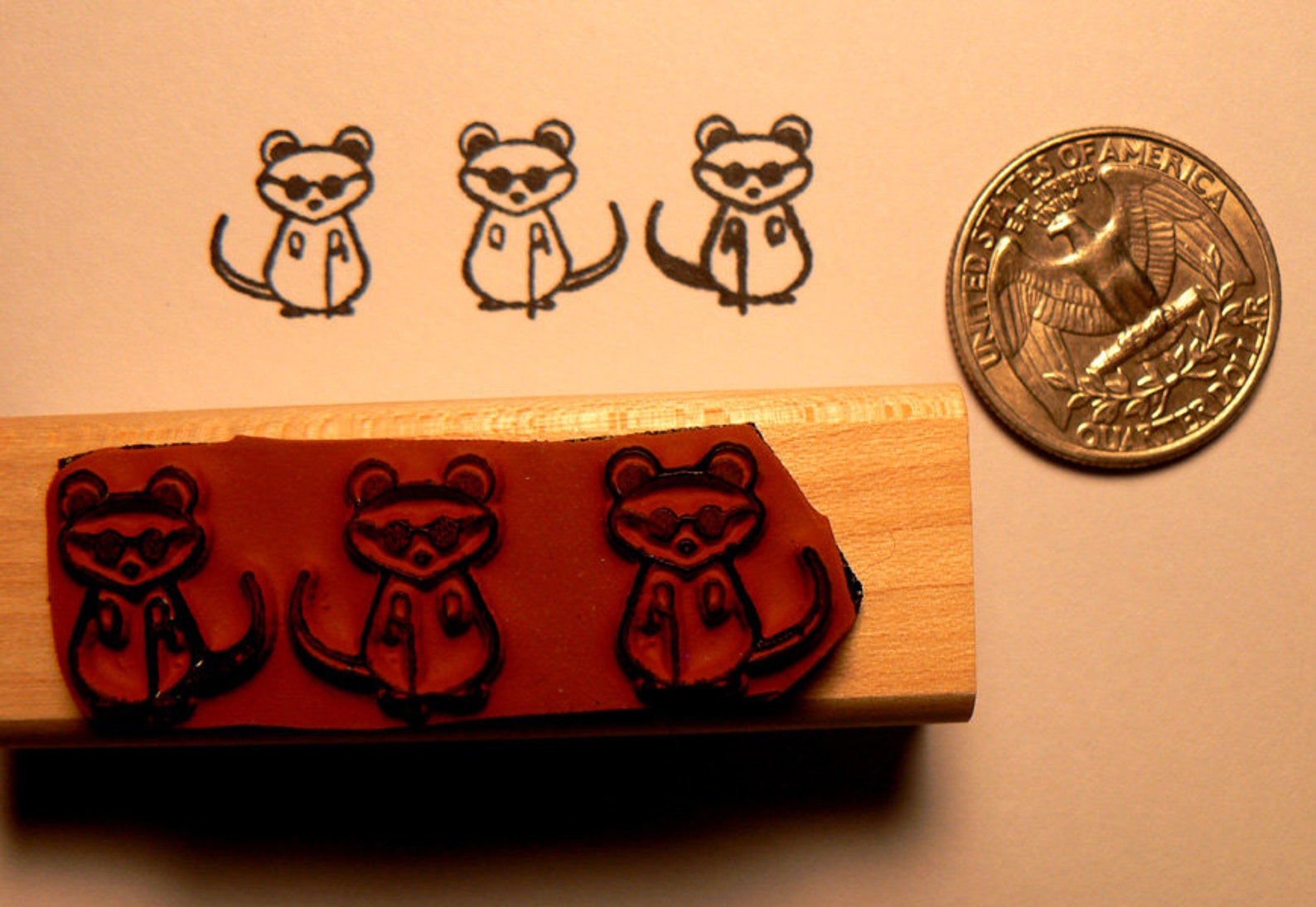 3 Blind Mice Rubber Stamp Miniature Wood Mounted P24 | Etsy
