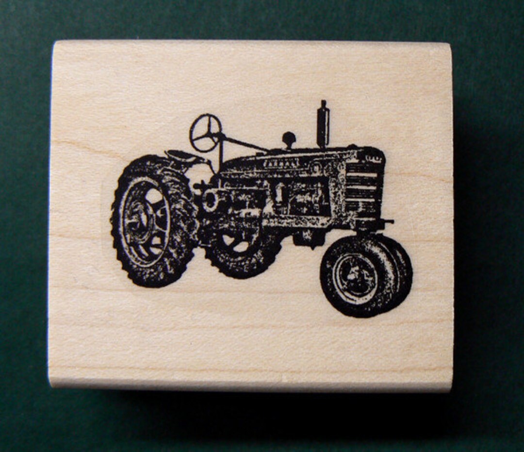 Farm Tractor Rubber Stamp WM P14 - Etsy