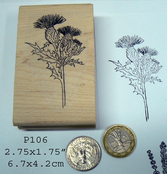 P106 Thistle Flowers Rubber Stamp - Etsy