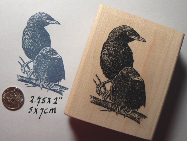 P27 Crows-birds Rubber Stamp - Etsy