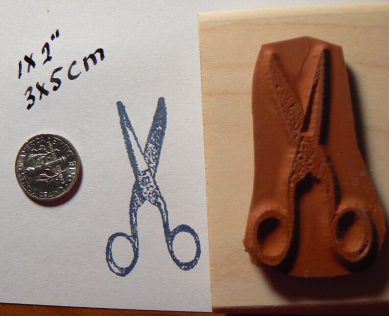 P27 Scissors Rubber Stamp WM Vintage Style 1x2" - Etsy