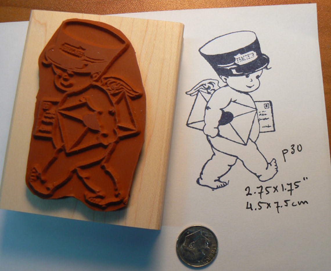 Fracteur, Postman Rubber Stamp Valentine's Day P30 - Etsy