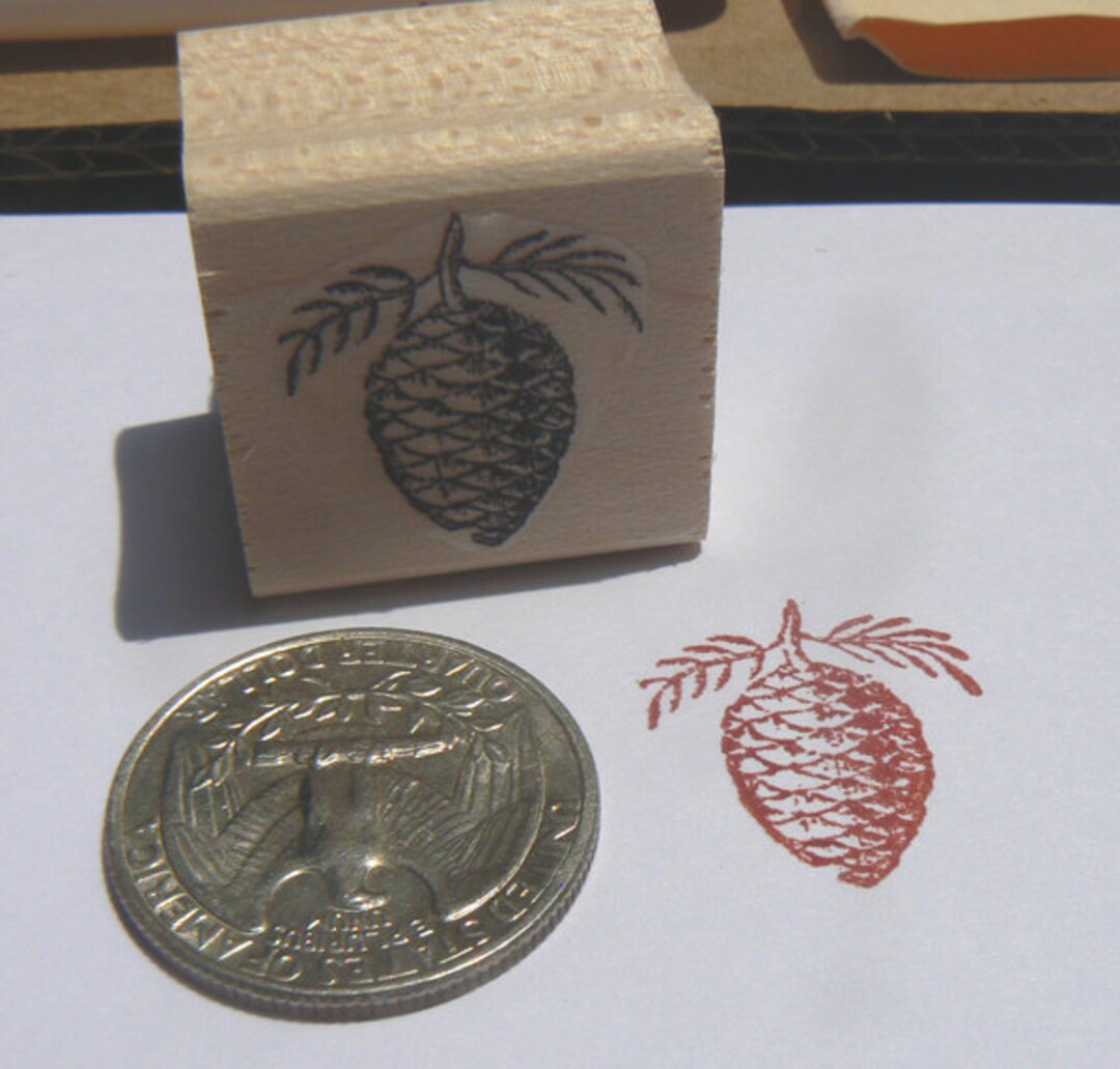 P24 Miniature Pinecone Rubber Stamp Wm - Etsy