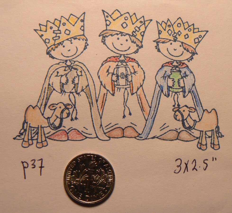 3 Kings Rubber Stamp P37 Hand Drawn - Etsy