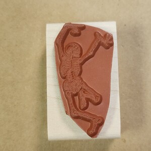 P39 Dancing Skeleton Rubber Stamp WM - Etsy