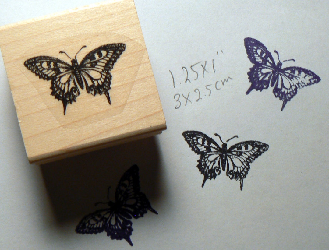 Small Butterfly Rubber Stamp WM P15 - Etsy