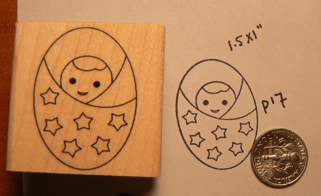 Newborn Baby Rubber Stamp WM P17 - Etsy