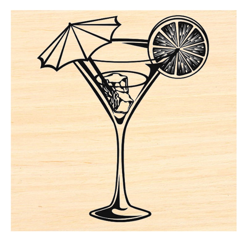 P123 Martini Cocktail Rubber Stamp - Etsy