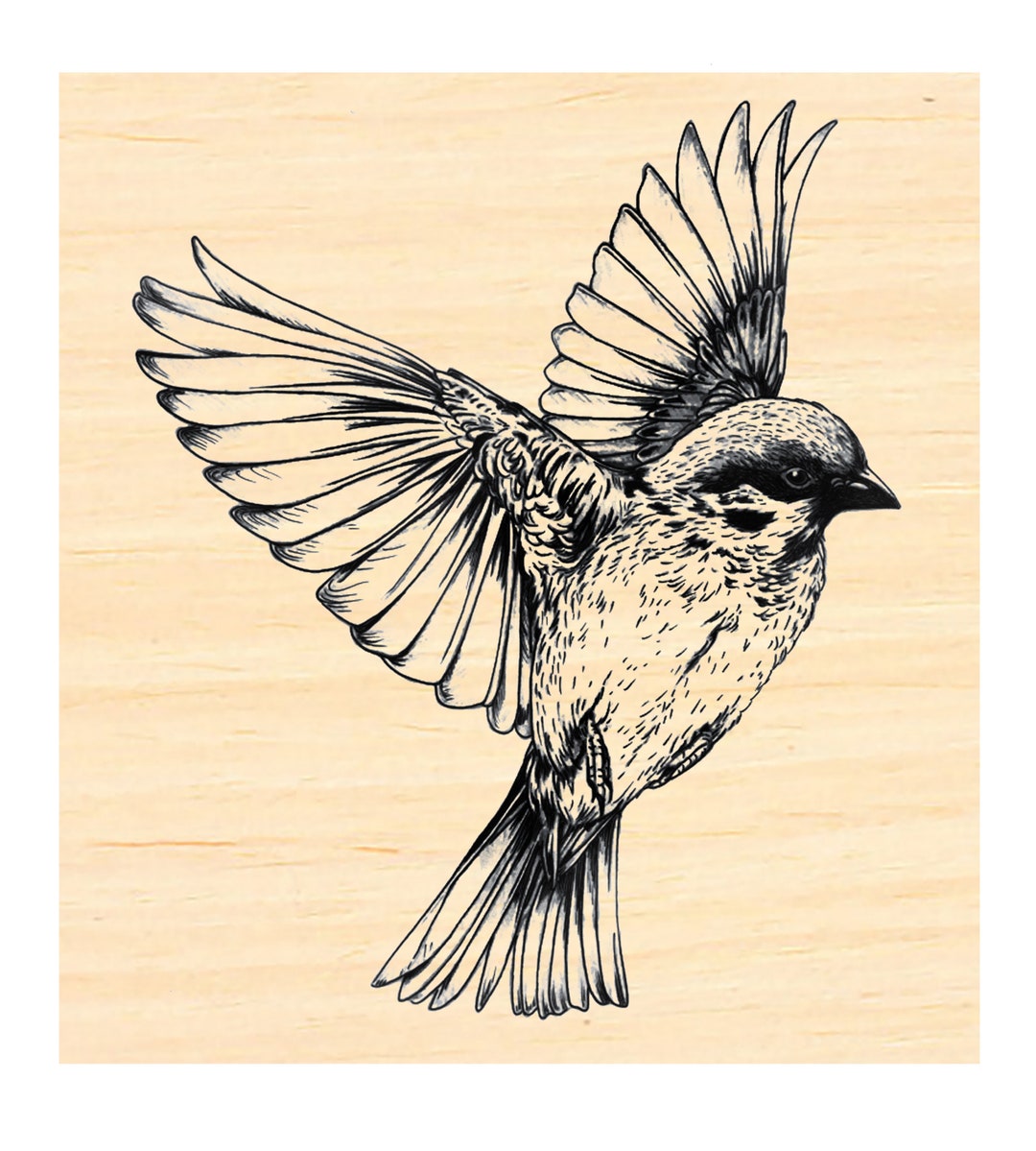 P135 Flying Bird Rubber Stamp - Etsy