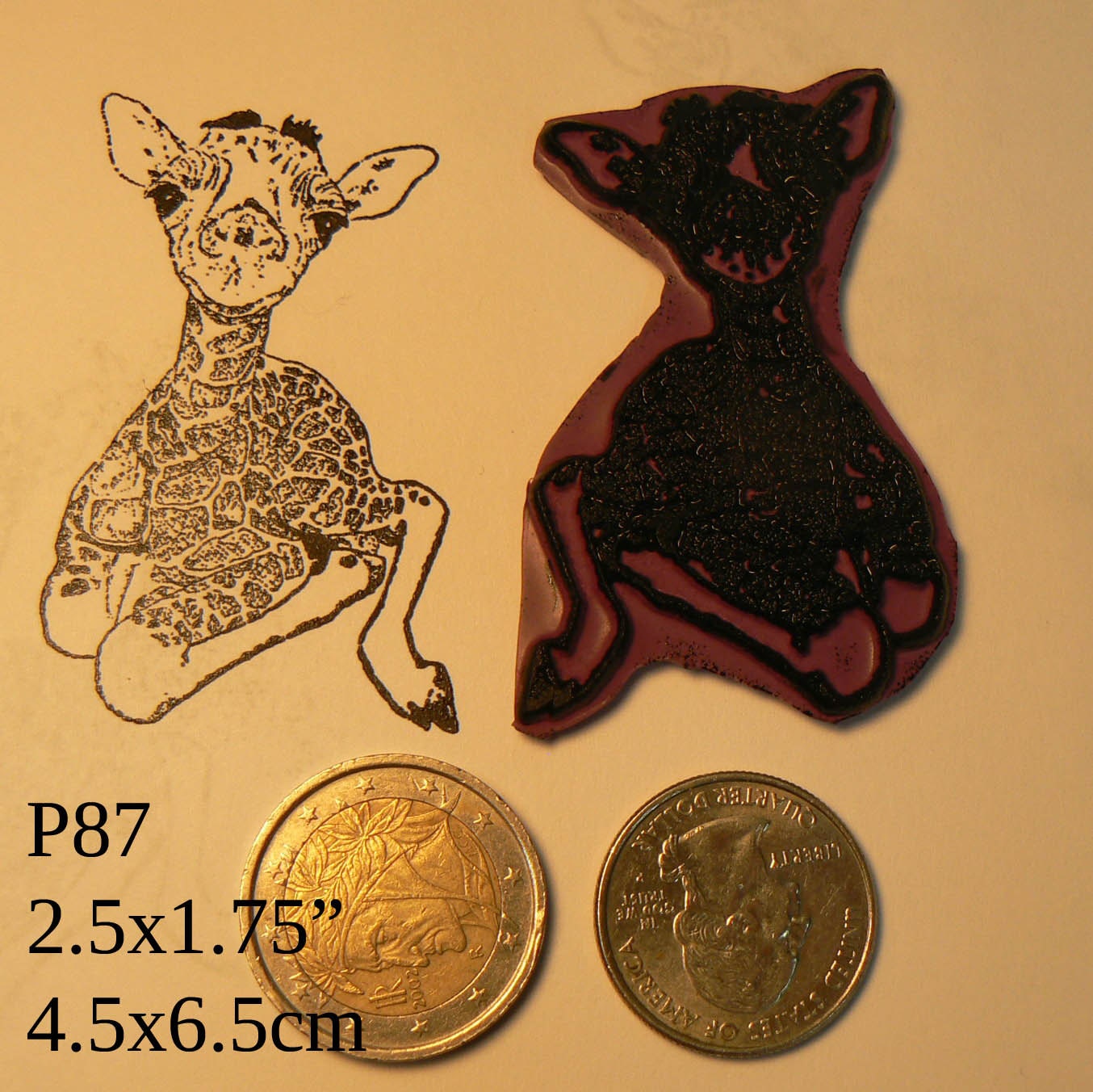 P87 Giraffe Rubber Stamp Hand Drawn | Etsy