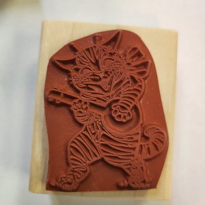 P41 Cat Playing Banjo Rubber Stamp - Etsy