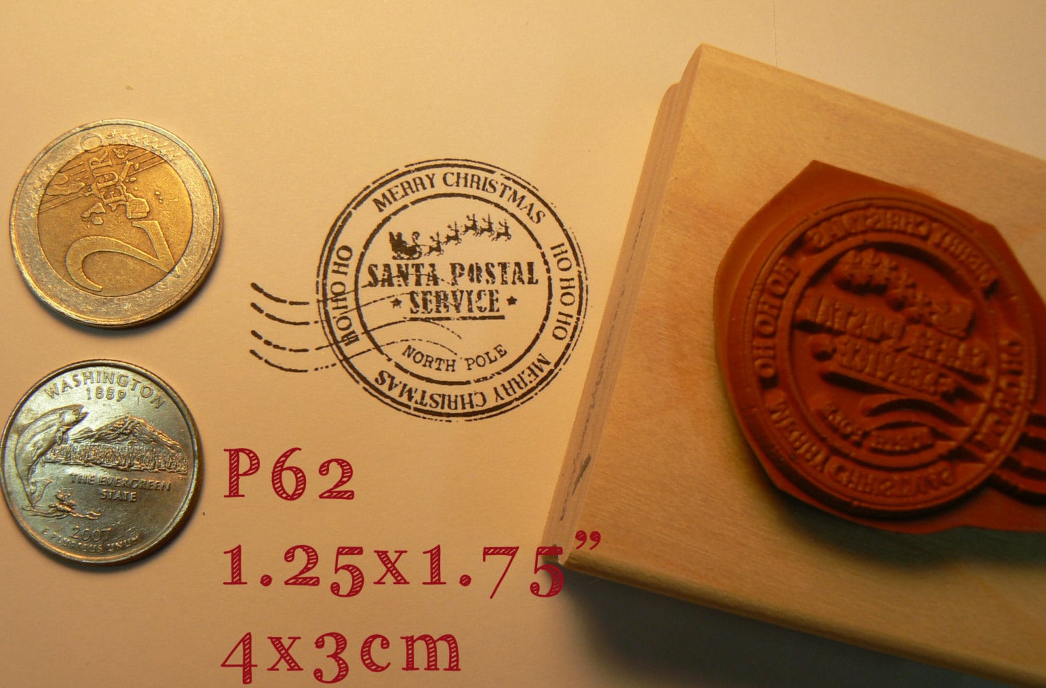 Santa Postmark Ho Ho Ho Rubber Stamp P62 - Etsy