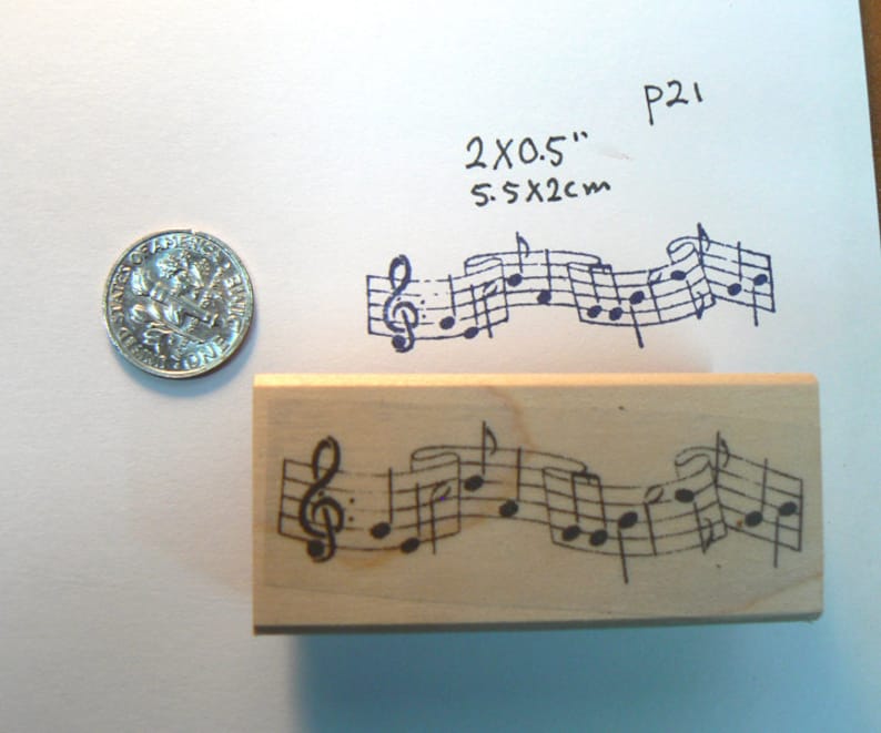 P21 Musical Notes Rubber Stamp WM - Etsy