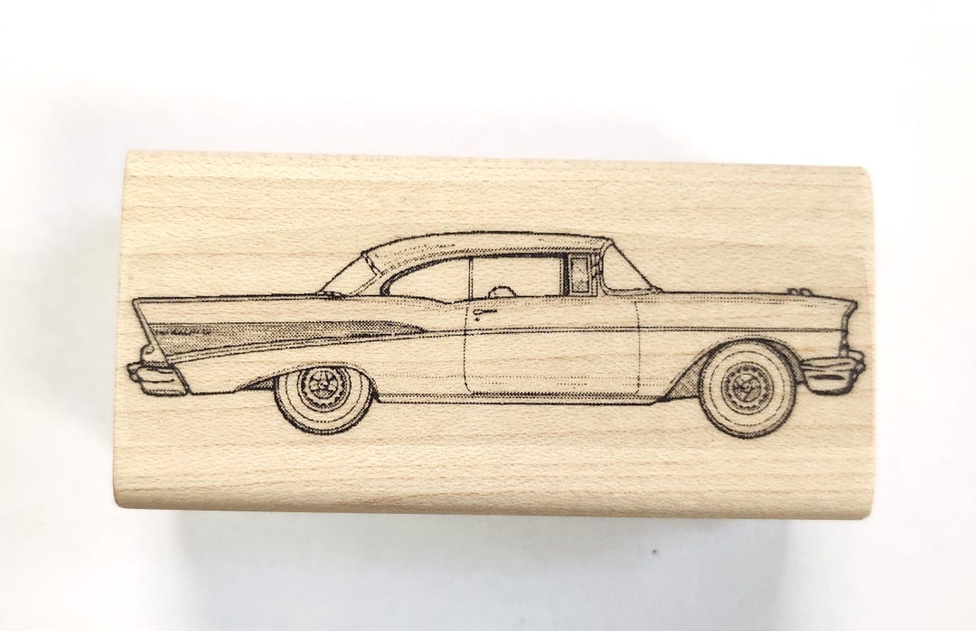 Antique Car Rubber Stamp WM Chevy 1957 P10 - Etsy