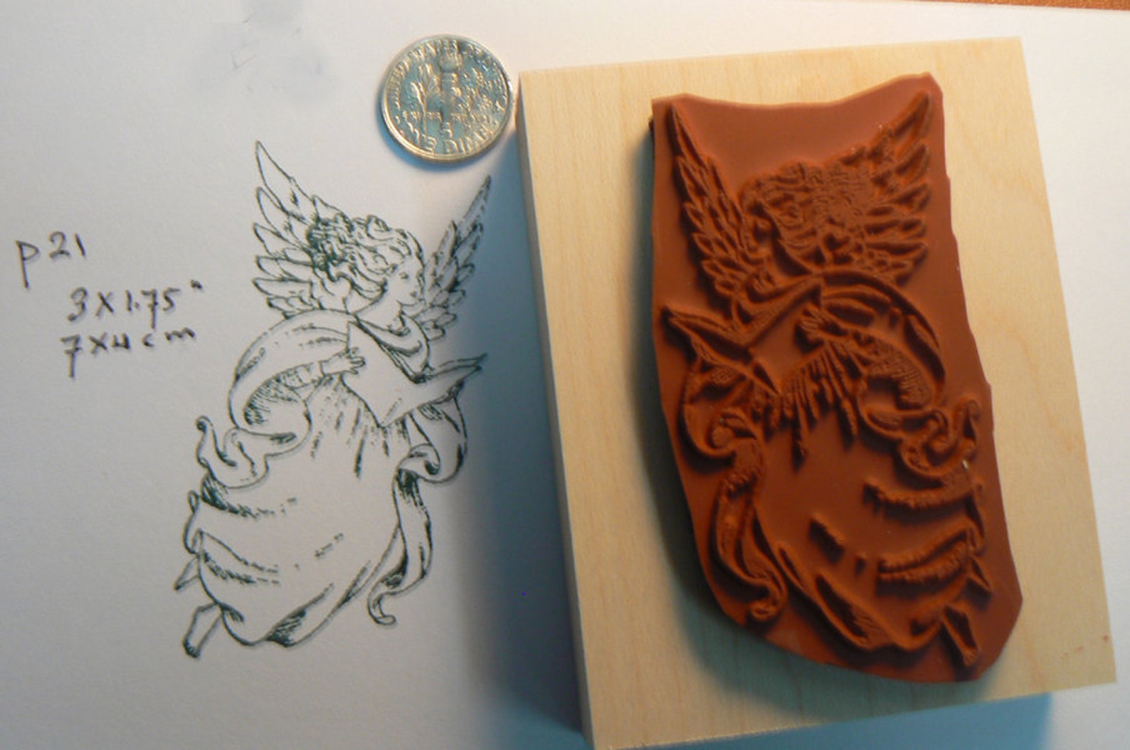 Angel Rubber Stamp WM P21 - Etsy