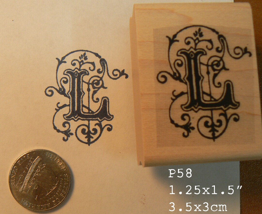 P58 Monogram Letter L Rubber Stamp - Etsy