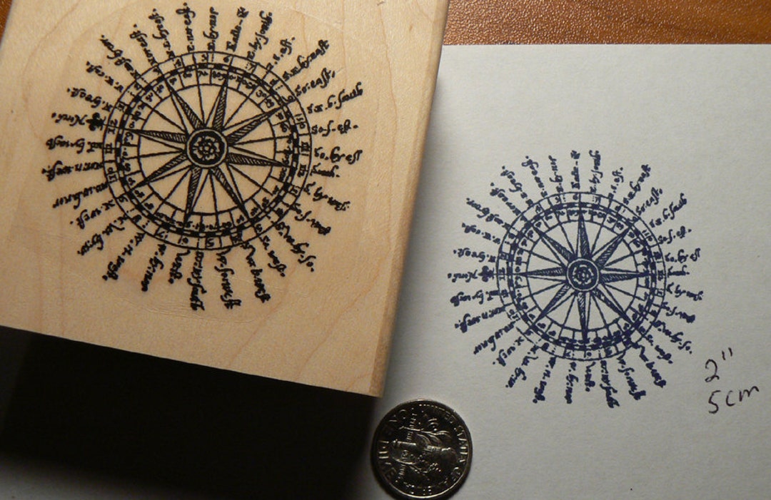 Compas Rubber Stamp Q3 - Etsy
