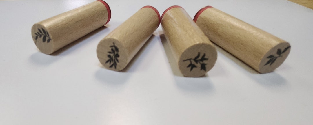 Set of Miniature Wood Dowel Stamps- Leaves - Etsy
